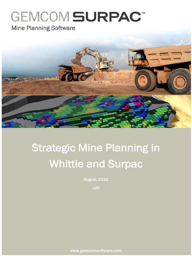 Strategic Mine Planning SurpacWhittle v20 | PDF | Net Present Value ...