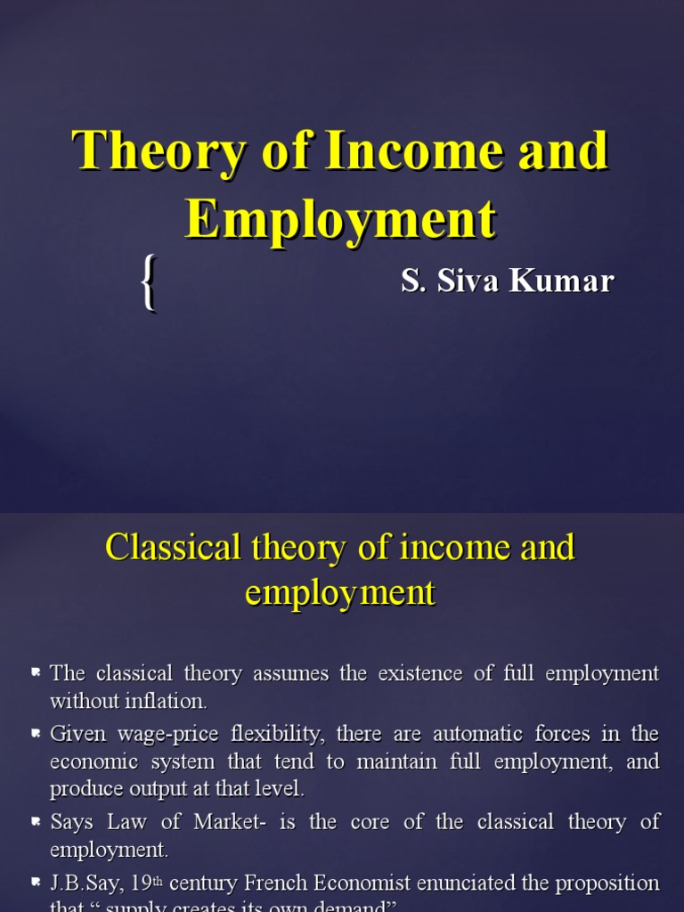 Theory of Income and Employment | Keynesian Economics | Full Employment