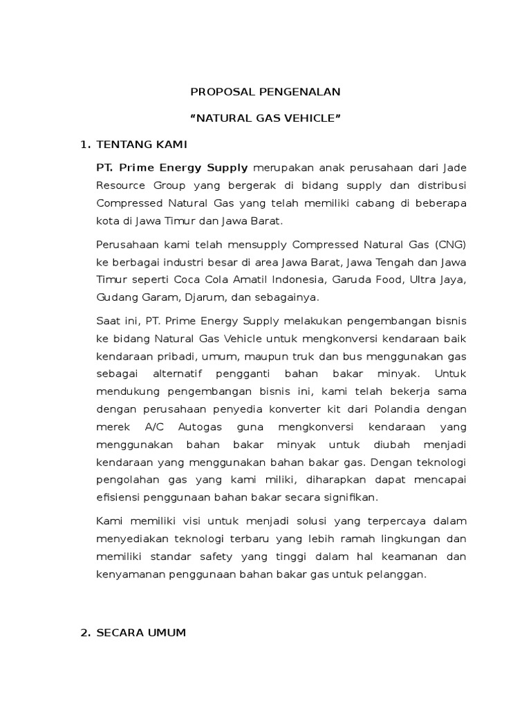Proposal Pengenalan NGV | PDF