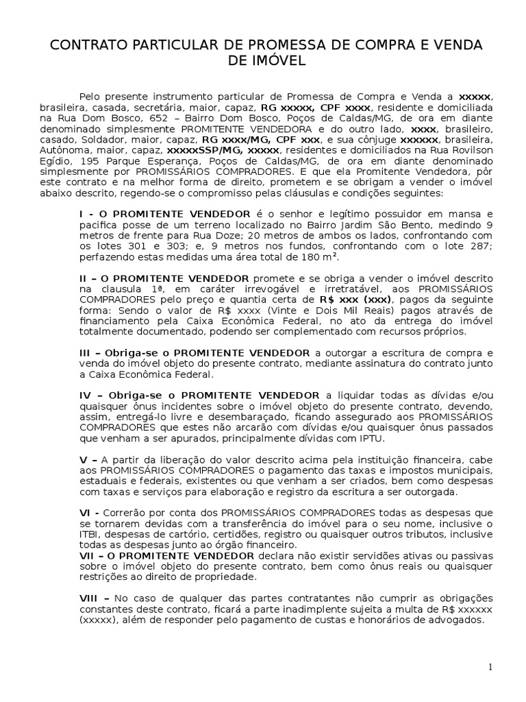 Modelo Contrato de Compra e Venda | PDF | Economias | Governo