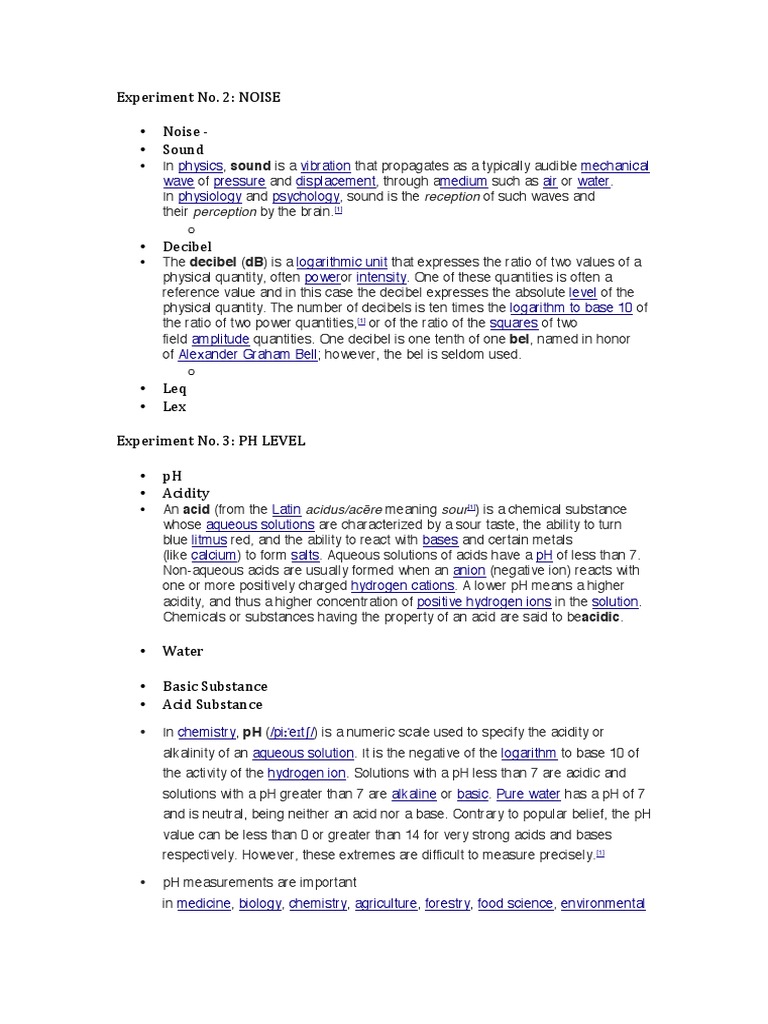 Experiment No. 2: NOISE - Noise - Sound | PDF