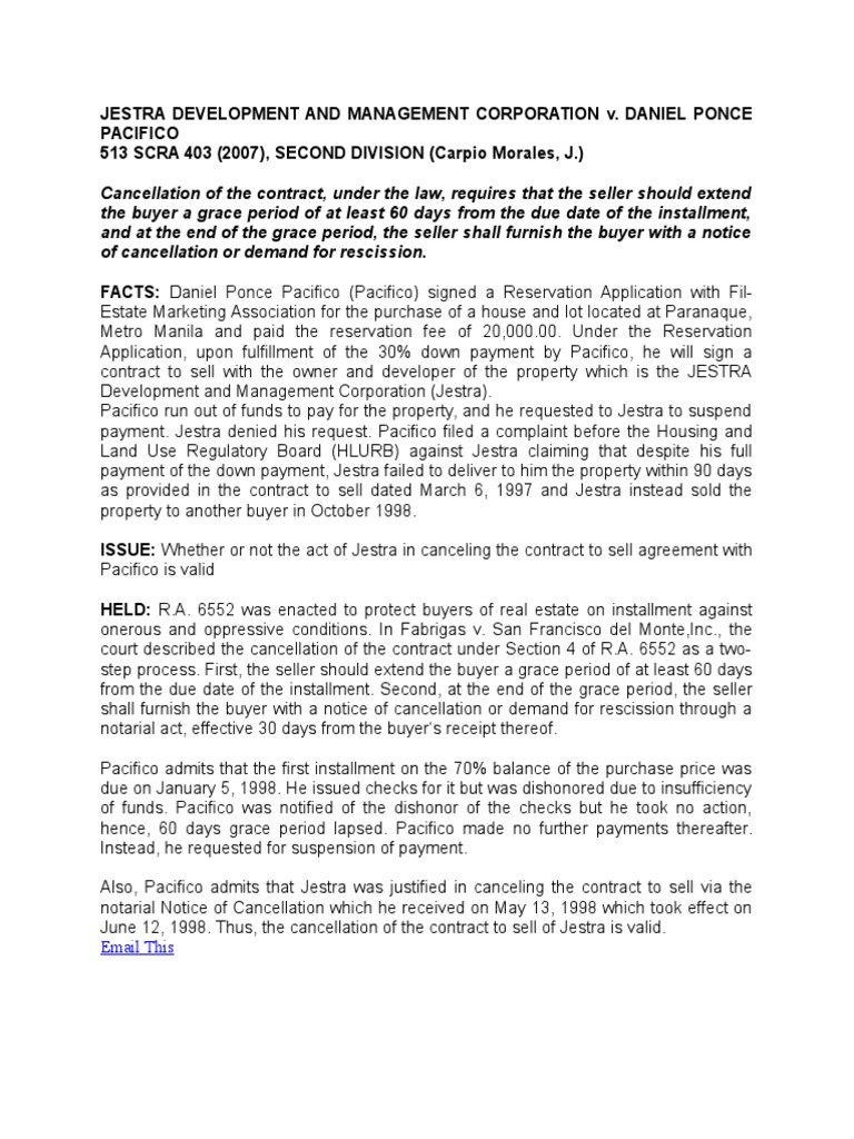 Jestra Development and Management Corporation V | PDF | Business Law ...