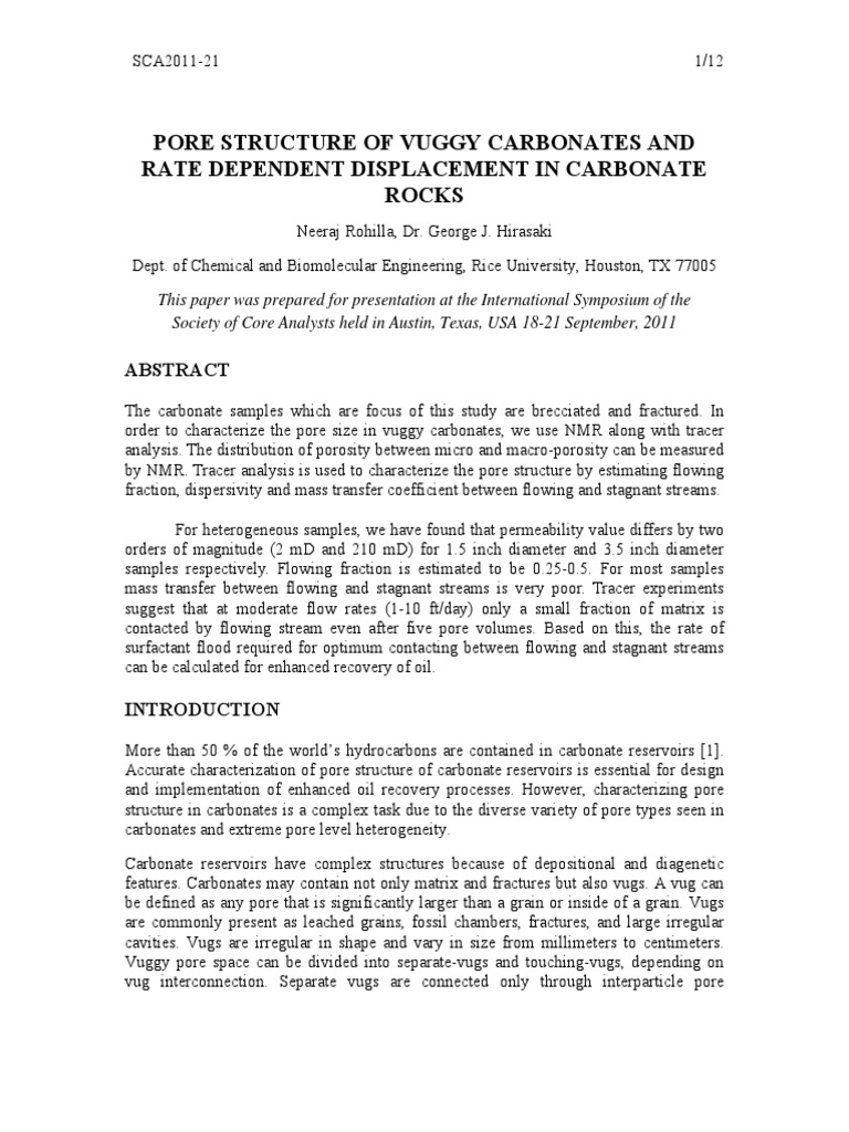 Pore Structure of Vuggy Carbonates and Rate Dependent Displacement in ...
