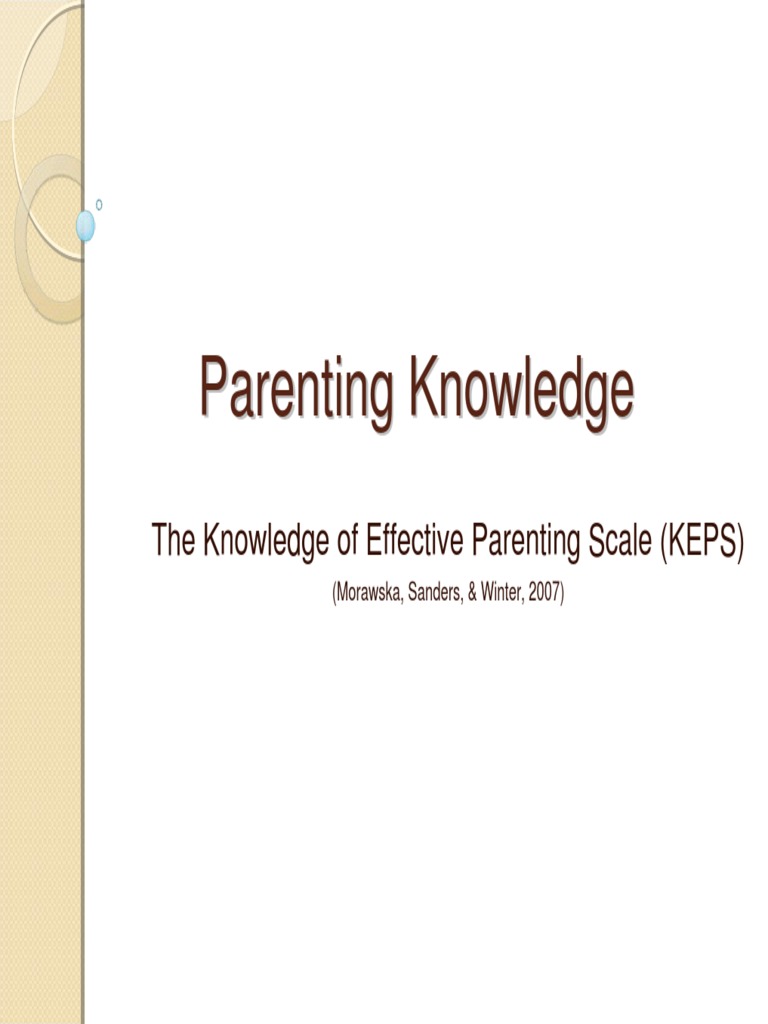 The Knowledge of Effective Parenting Scale | PDF | Parenting ...