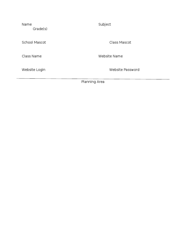 Website Planning Sheet | PDF