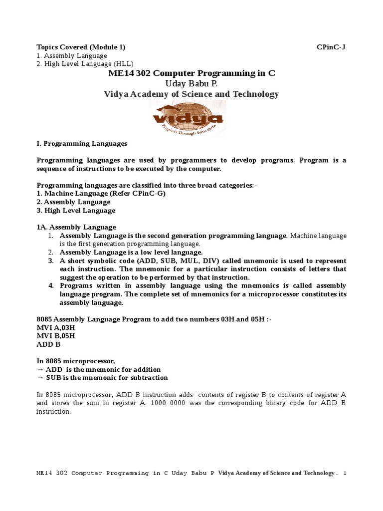 Assembly Language and HLL | PDF | Assembly Language | Computer Architecture