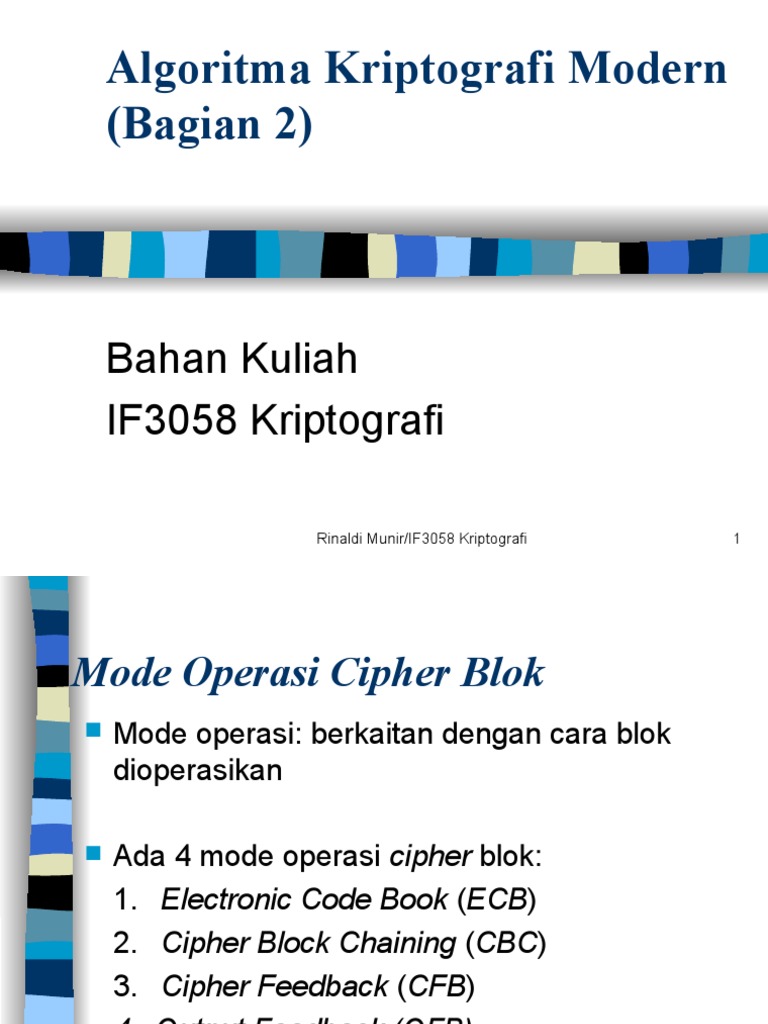 Algoritma Kriptografi Modern - Bag2 (Baru) | PDF