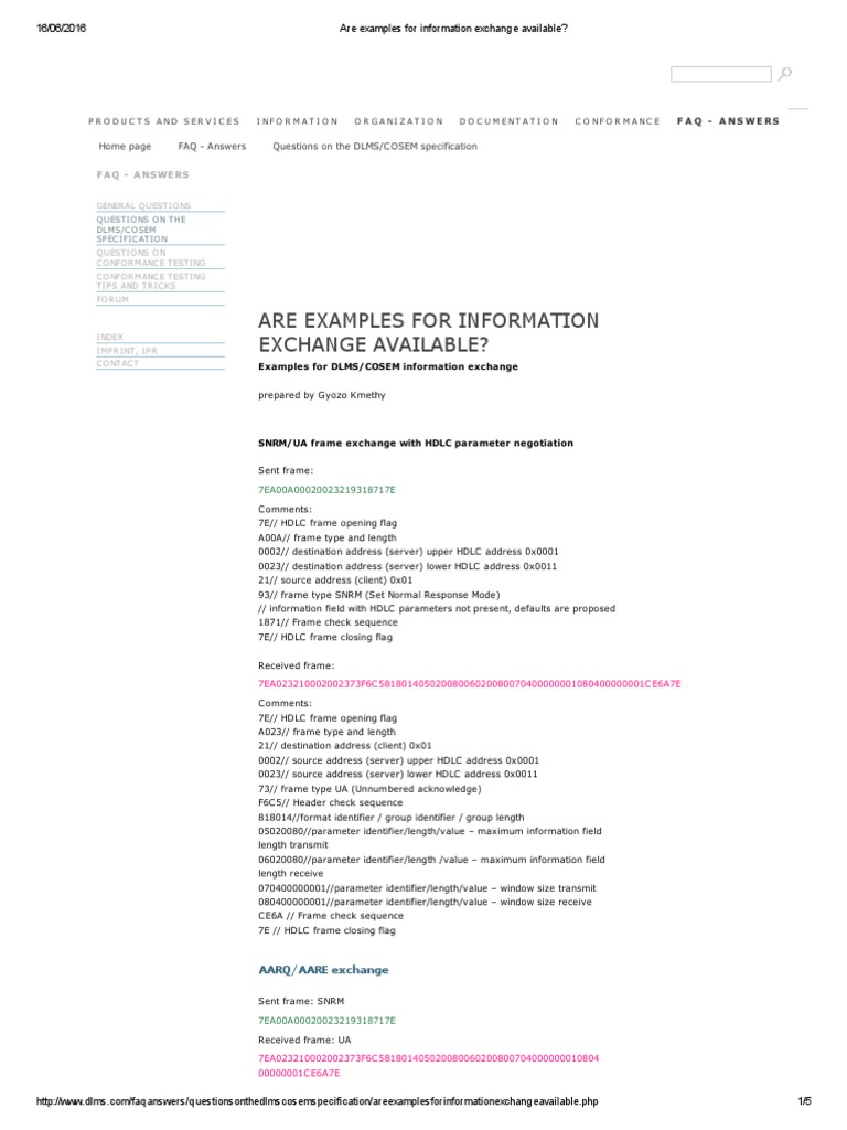 Are Examples For Information Exchange Available | PDF ...