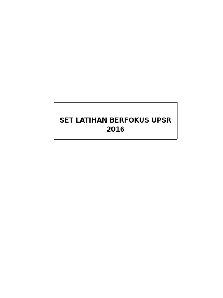 Preparation for UPSR Exam - Focus Practice Set | PDF