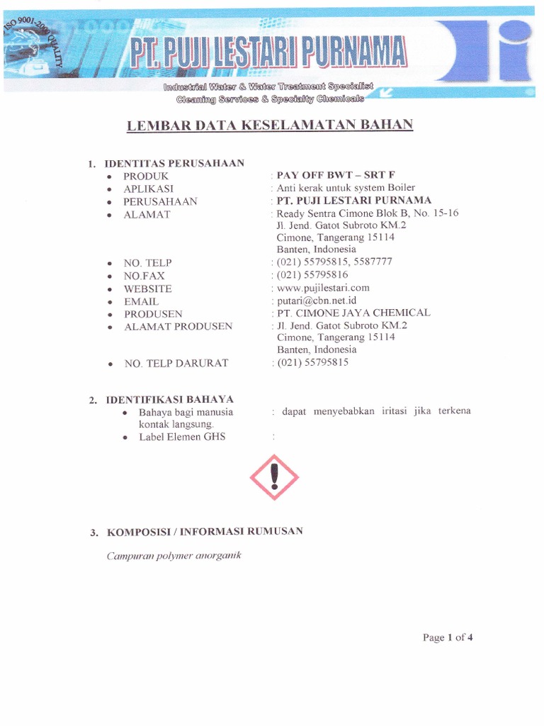 Data Msds Pay Off 2 | PDF