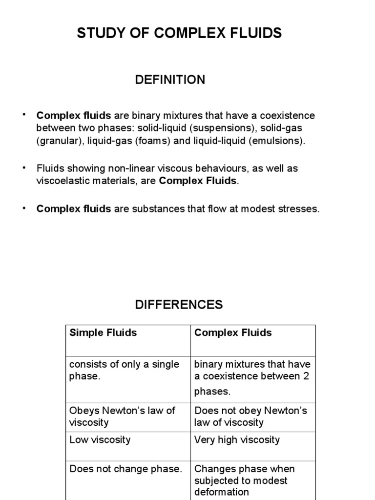 Complex Fluids | PDF | Rheology | Viscoelasticity