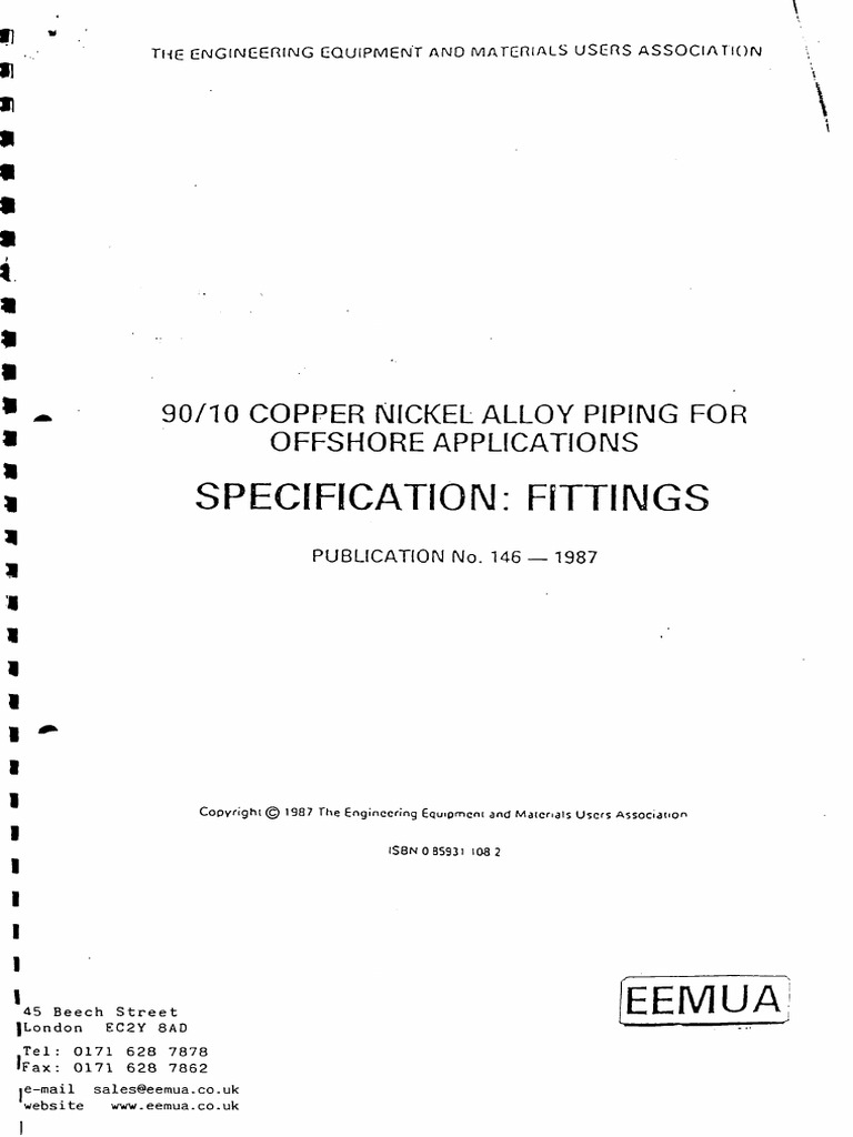 EEMUA 146 1987 Fittings | PDF