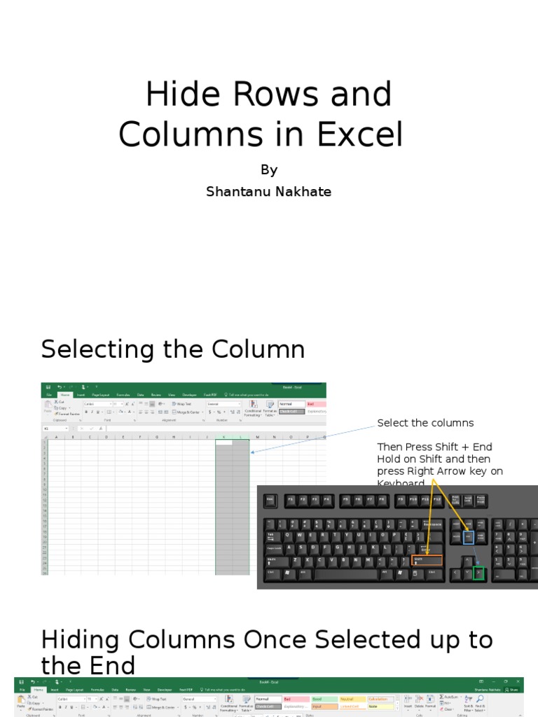 Hide Rows and Columns in Excel: by Shantanu Nakhate | PDF | Teaching ...