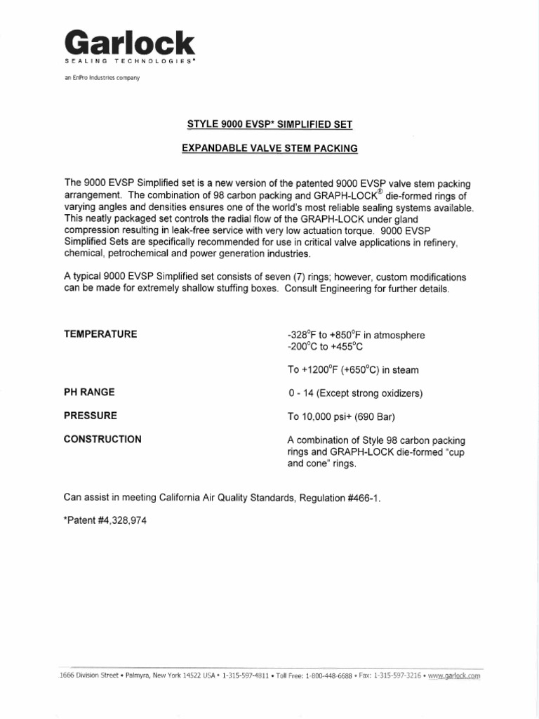 Chevron Packing Ring - 9000 EVSP | PDF