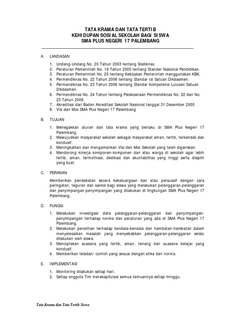 Tata Krama Dan Tata Tertib | PDF