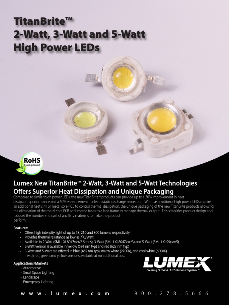 Lumex_New2w_3w_5w-HPleds.pdf | Light Emitting Diode | Applied And ...
