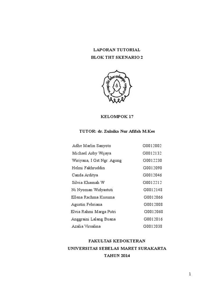 Laporan Kelompok Tutorial Blok THT Skenario 2 | PDF