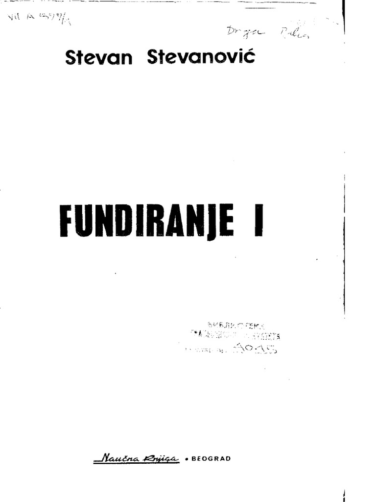Stevan-Stevanovic-Fundiranje Knjiga STARA PDF | PDF