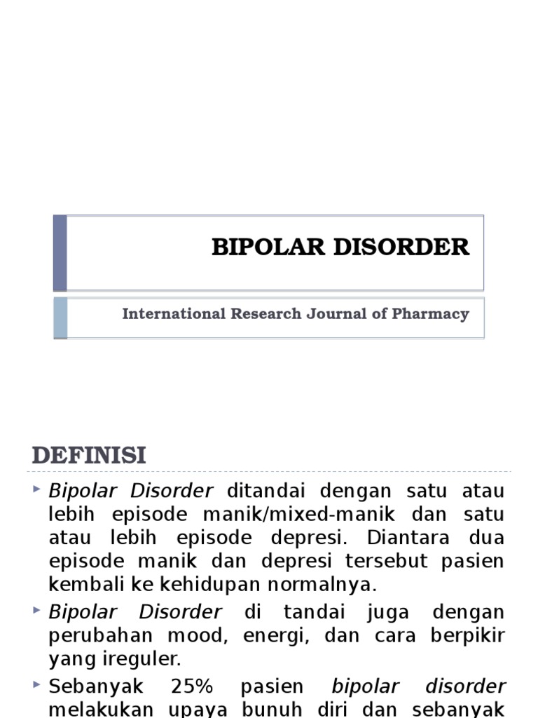 Bipolar Disorder Journal Reading (International Journal Research of ...