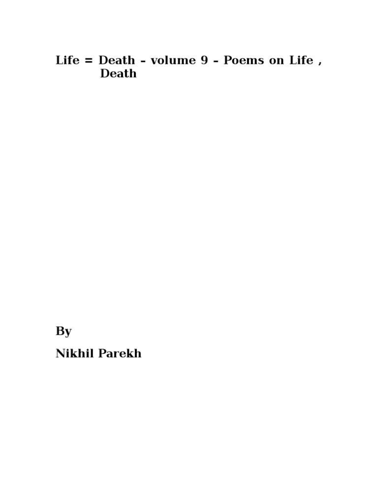 Life Death - Volume 9 - Poems On Life, Death | PDF | Poetry