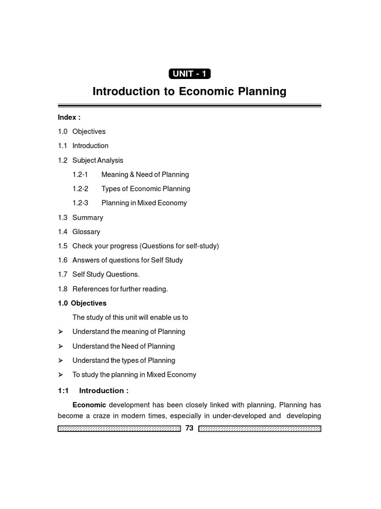 Economic Planning PDF | PDF | Input–Output Model | Economic Development