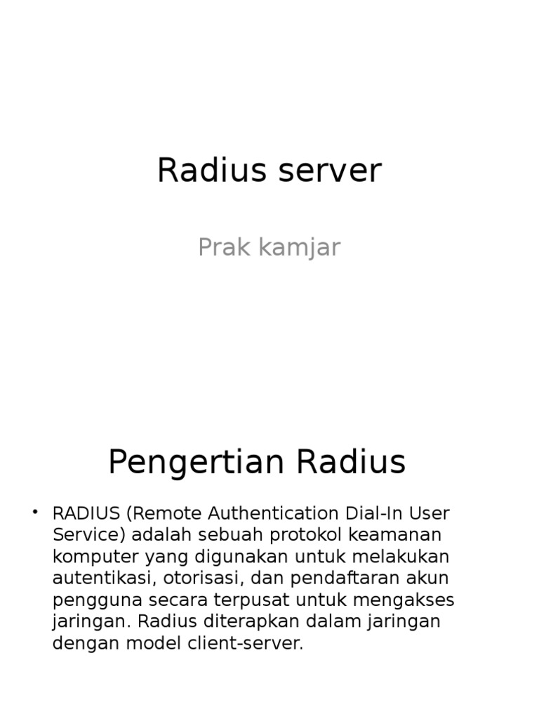 Radius Server | PDF