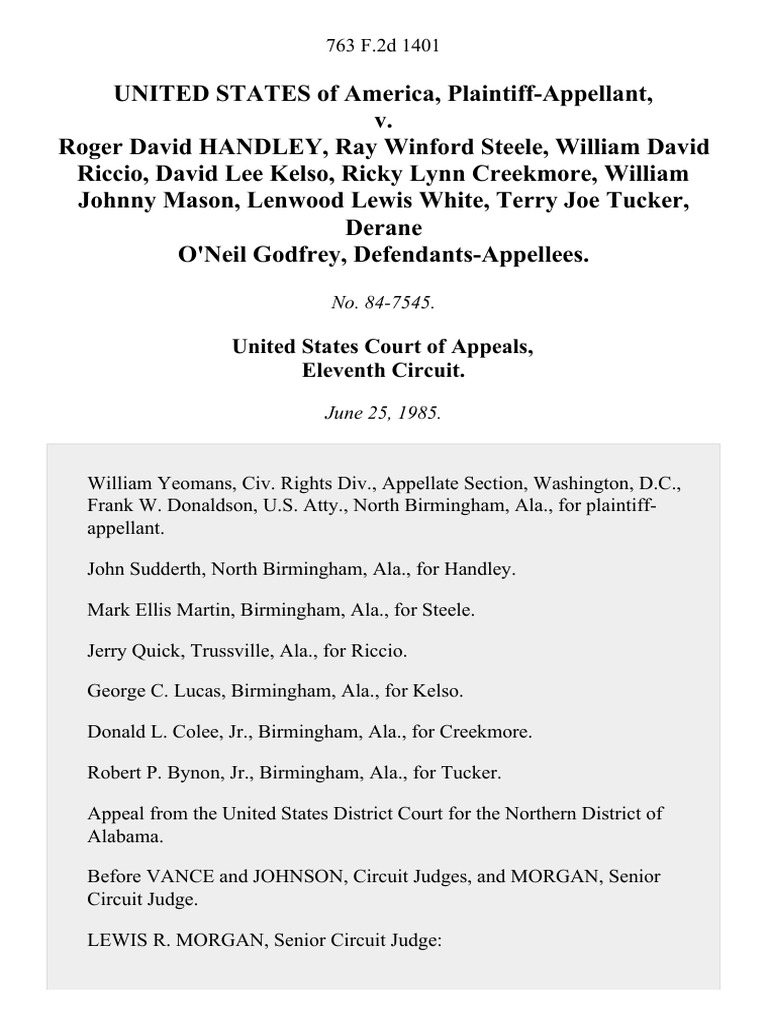 United States v. Roger David Handley, Ray Winford Steele, William David ...