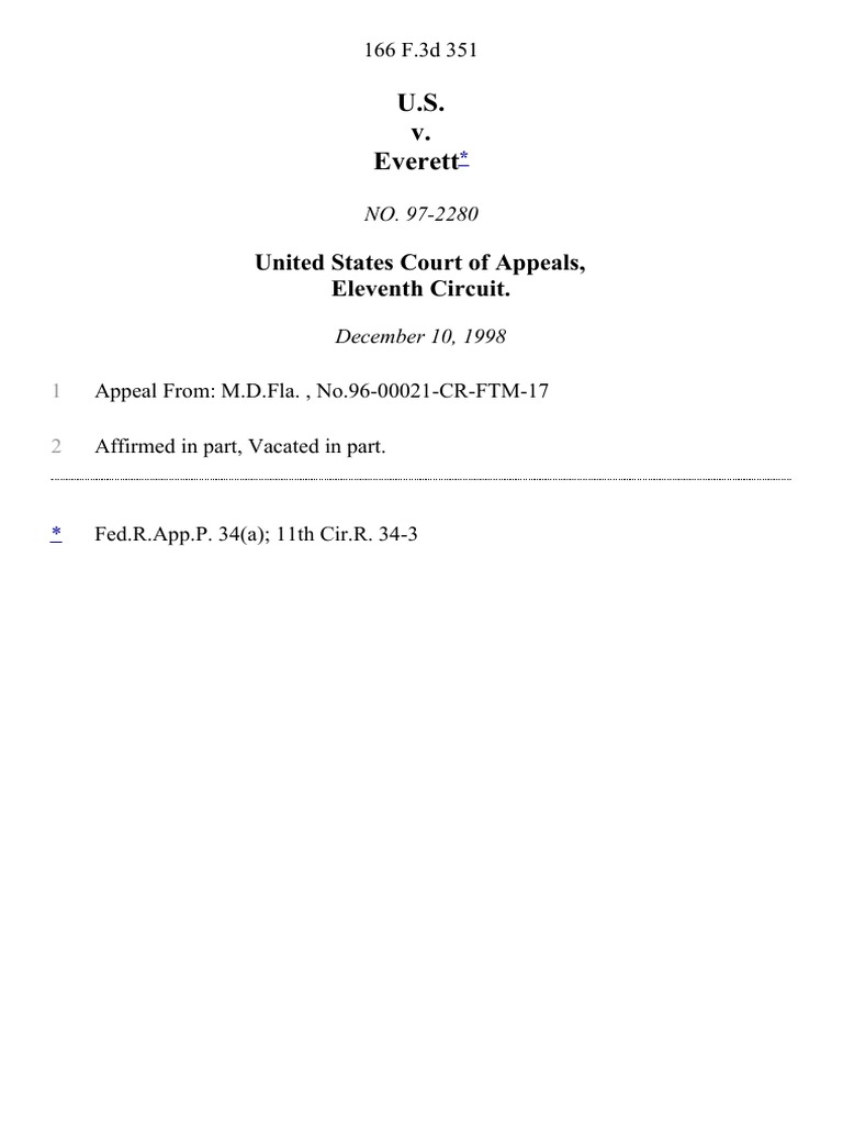 United States v. Everett, 166 F.3d 351, 11th Cir. (1998) | PDF