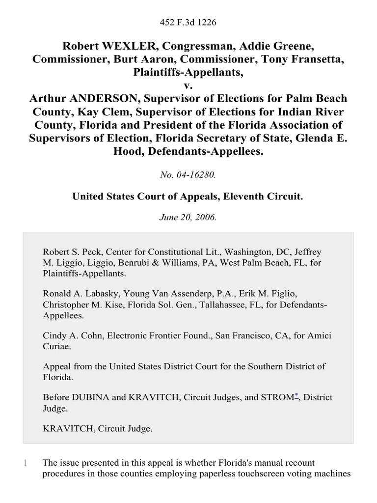 Robert Wexler v. Arthur Anderson, 452 F.3d 1226, 11th Cir. (2006) | PDF ...
