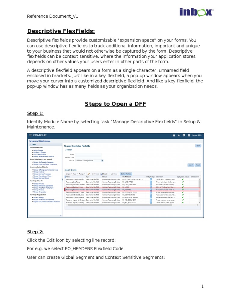 Descriptive Flexfields:: Step 1 | PDF | Business Intelligence | Digital Technology