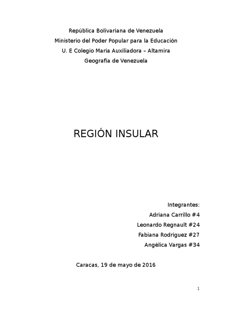 Región Insular Venezuela | Descargar gratis PDF | Naturaleza