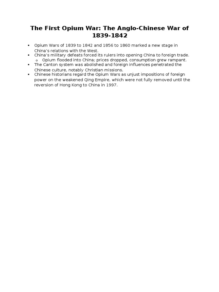 The First Opium War | PDF