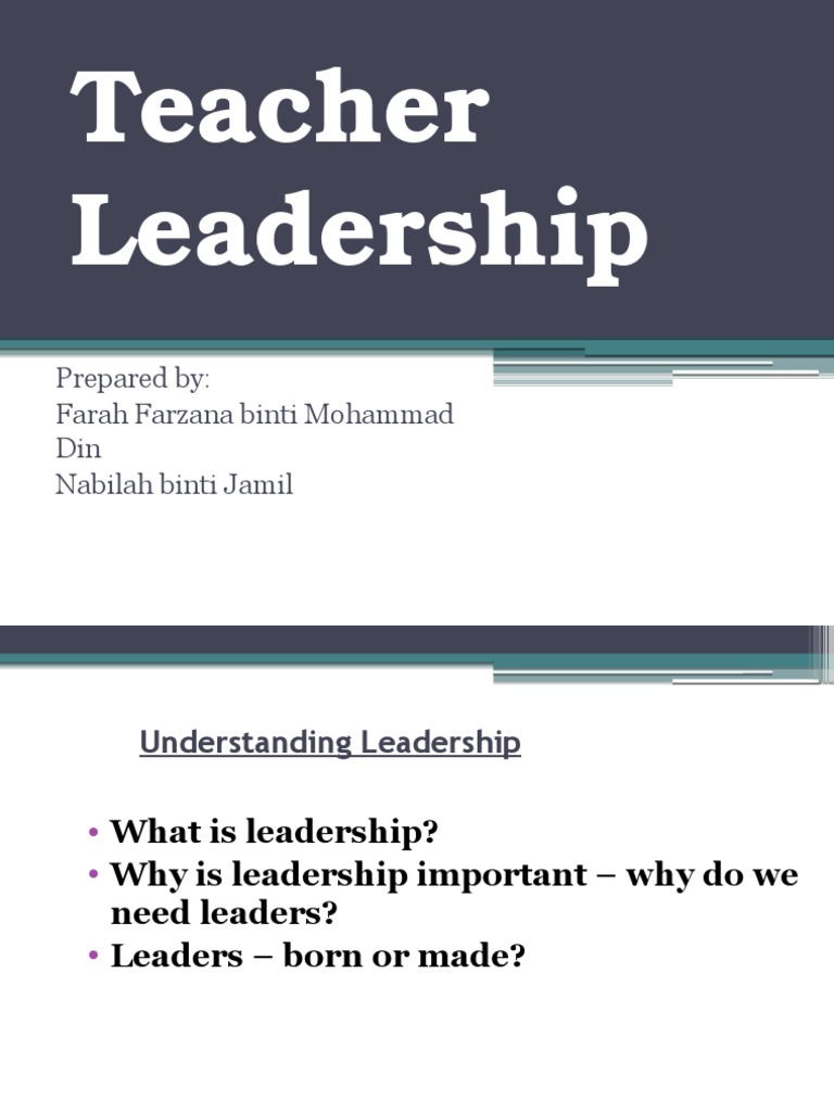 Teacher Leadership | PDF | Leadership | Applied Psychology