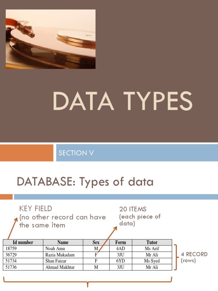 Data Types SV | PDF | Database Index | Databases