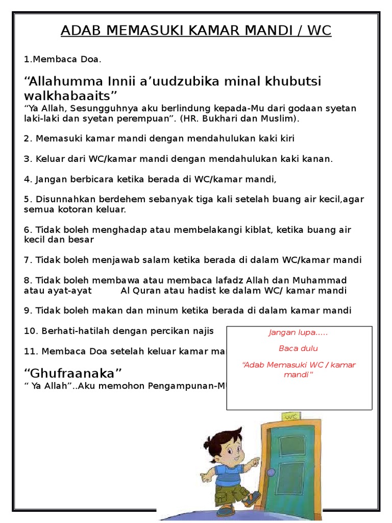 Adab Keluar Masuk Kamar Mandi | PDF