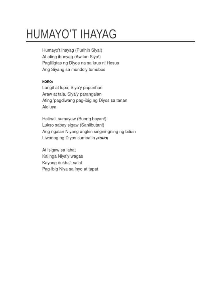 Humayo't Ihayag | PDF