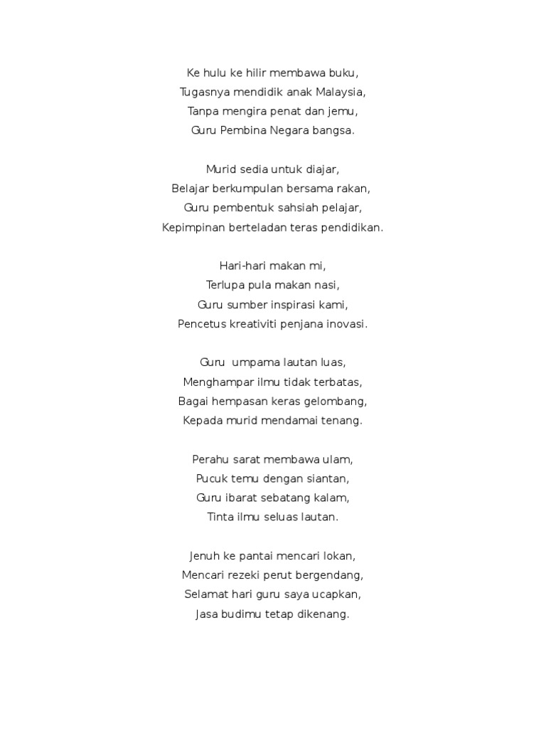 Pantun Hari Guru | PDF