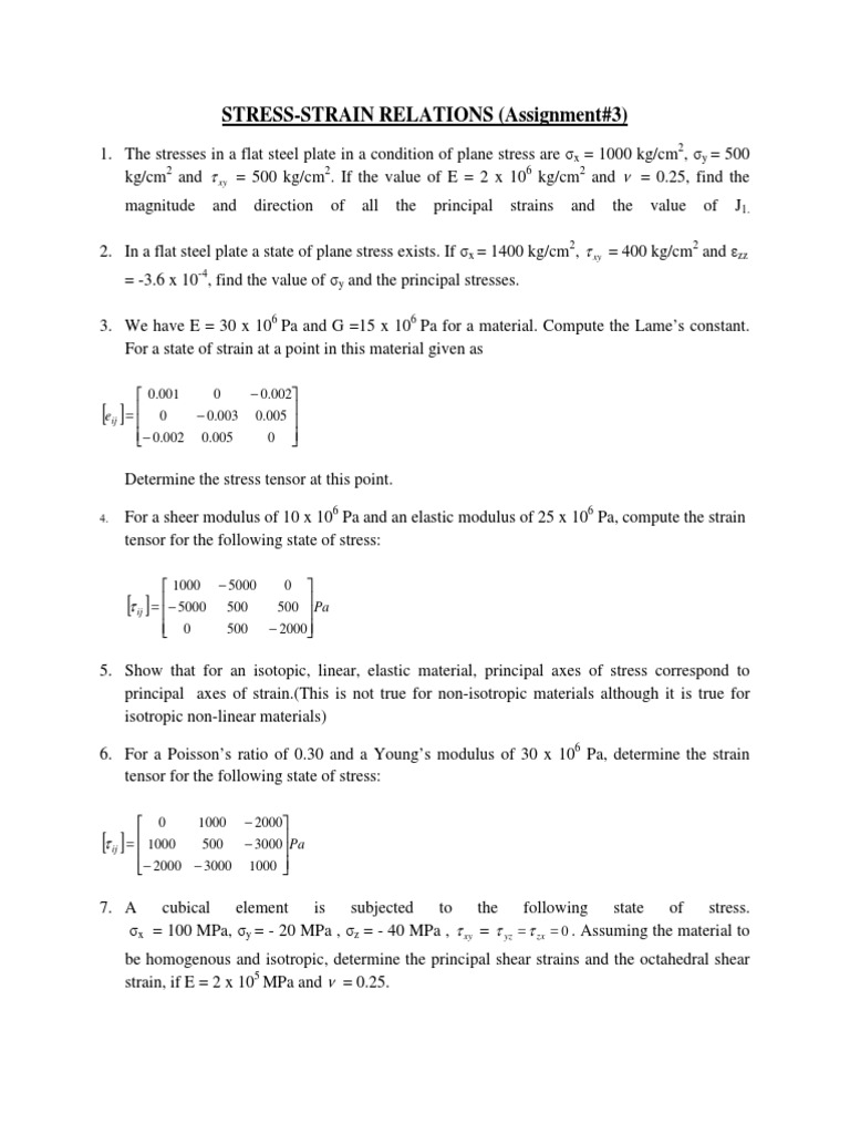Stress Strain Relations | PDF | Science & Mathematics