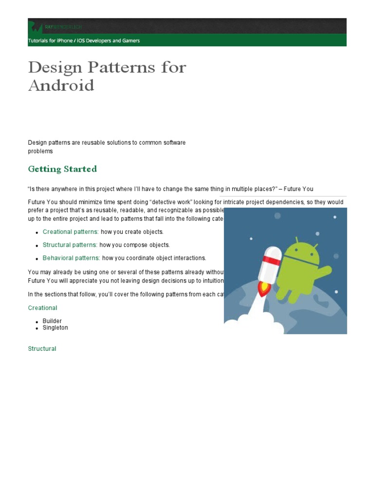 Common Design Patterns For Android | Download Free PDF | Model–View ...