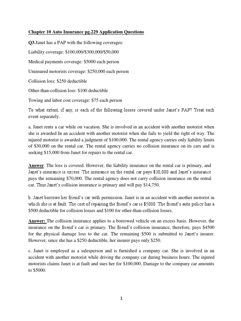 Sample Questions Chapter 22 PDF | PDF | Deductible | Liability Insurance