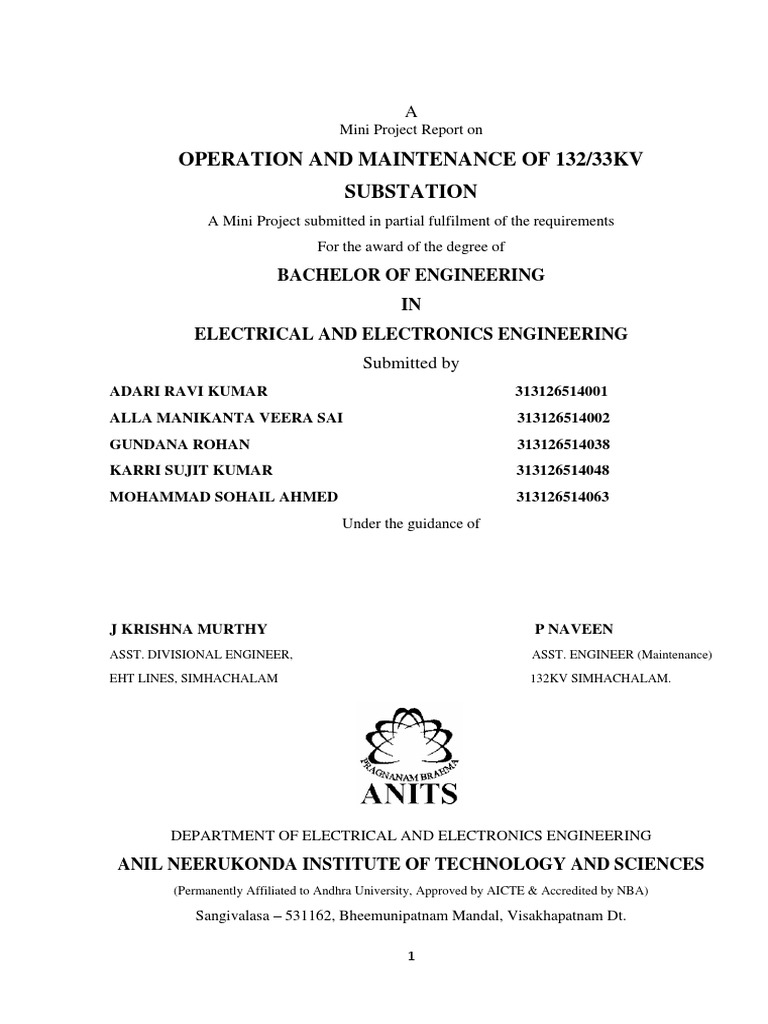 Substation Report 1 | PDF | Electrical Substation | Transformer