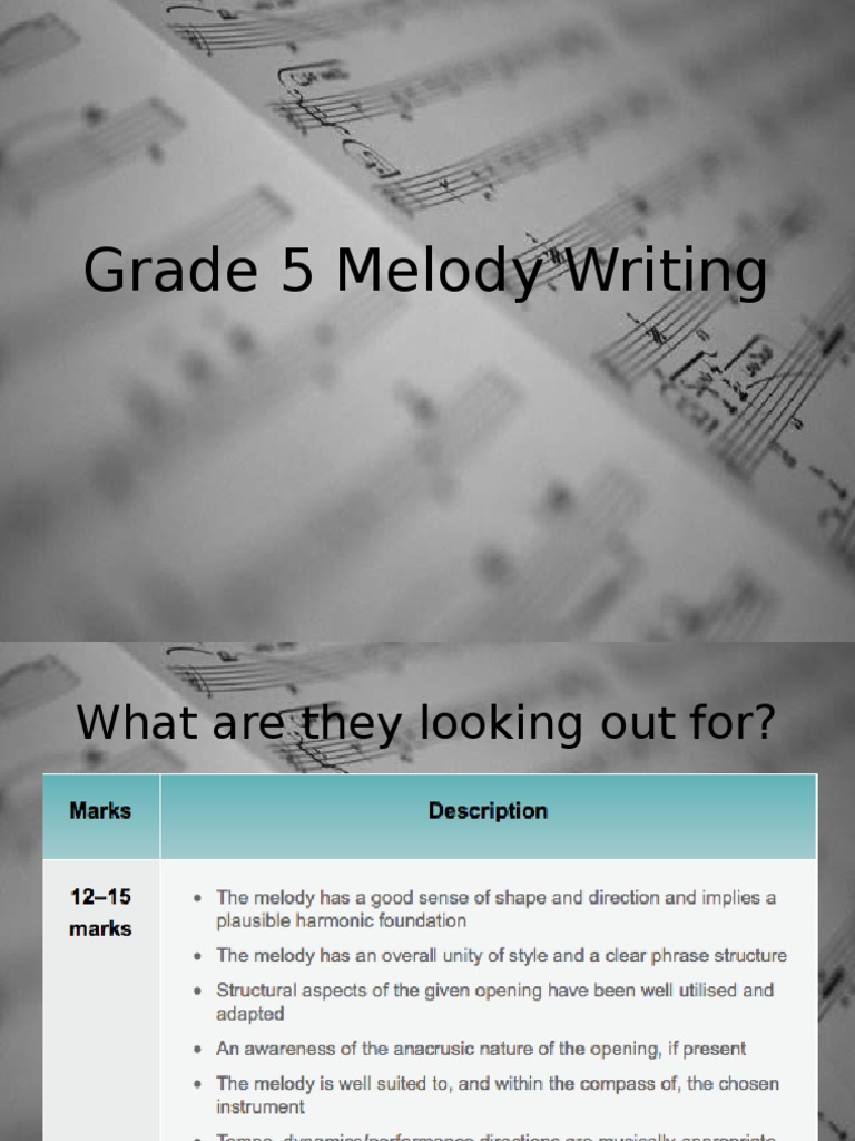 Melody Writing Grade 5 | PDF | Art