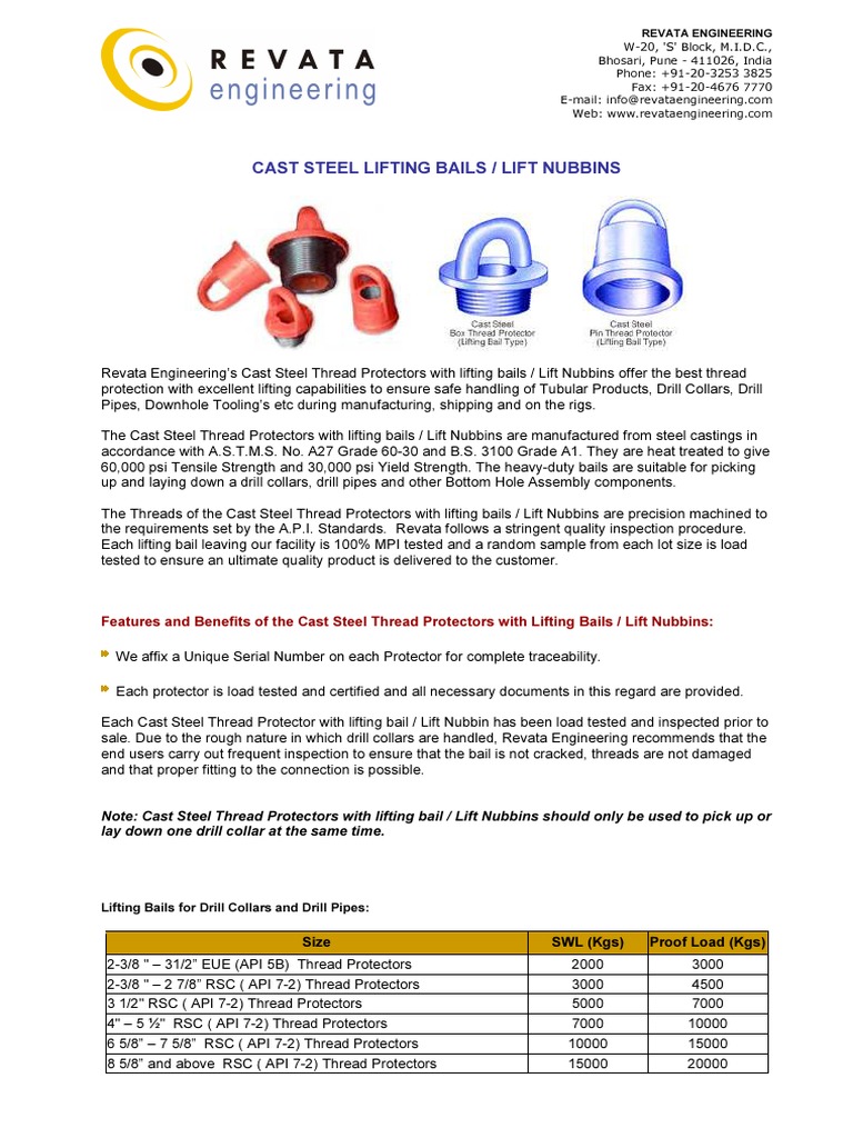 06 Revata Engineering - Cast Steel Lifting Bails | Download Free PDF ...