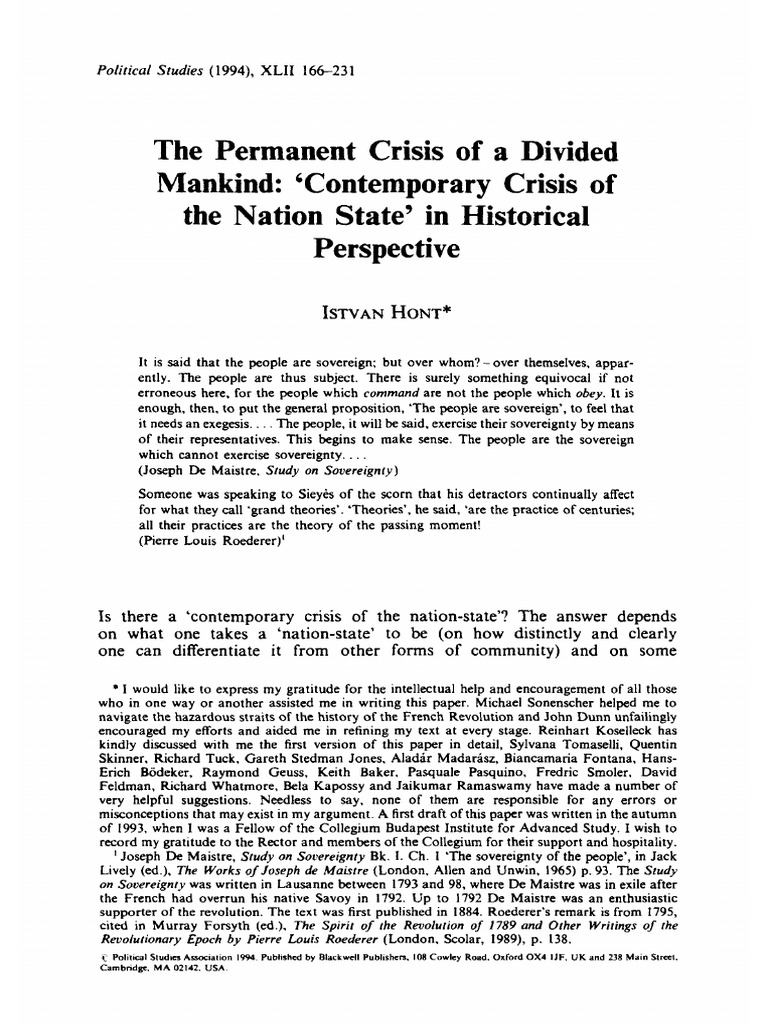 Crisis of the Nation-State Explored | PDF | Sovereign State | Nation State