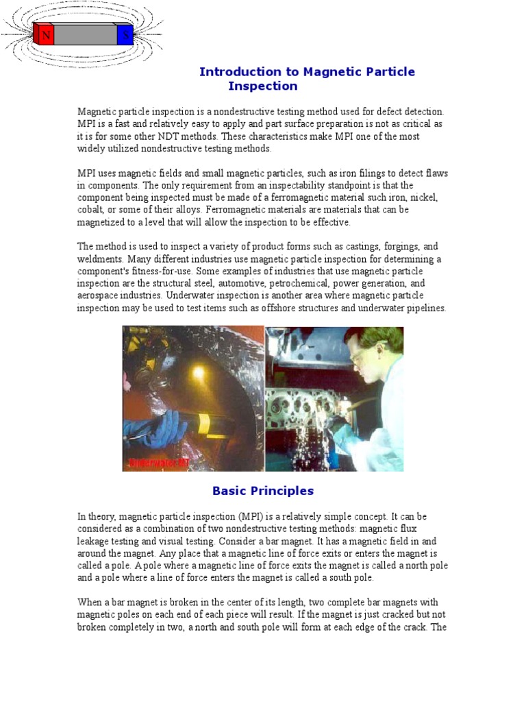 Magnetic Particle Inspection | Download Free PDF | Magnetic Field ...