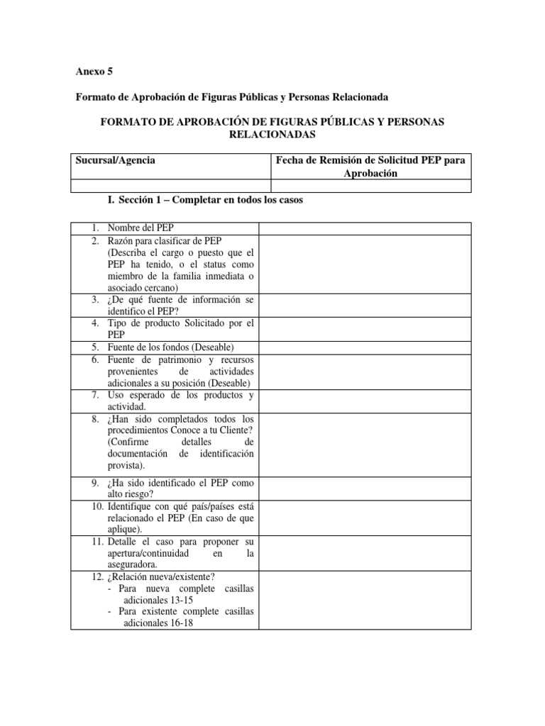 03 Anexos Formato PEP | PDF