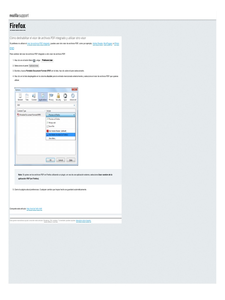 Cómo Deshabilitar El Visor de Archivos PDF Integrado y Utilizar Otro Visor en Firefox | PDF