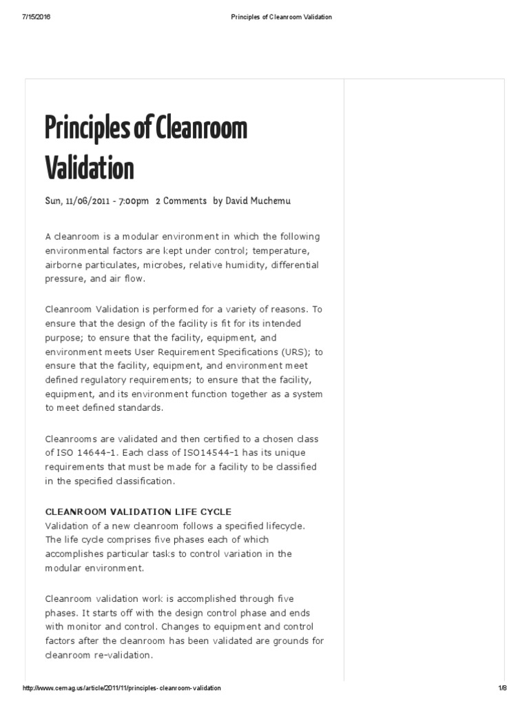 Cleanroom Validation Essentials | PDF | Verification And Validation ...