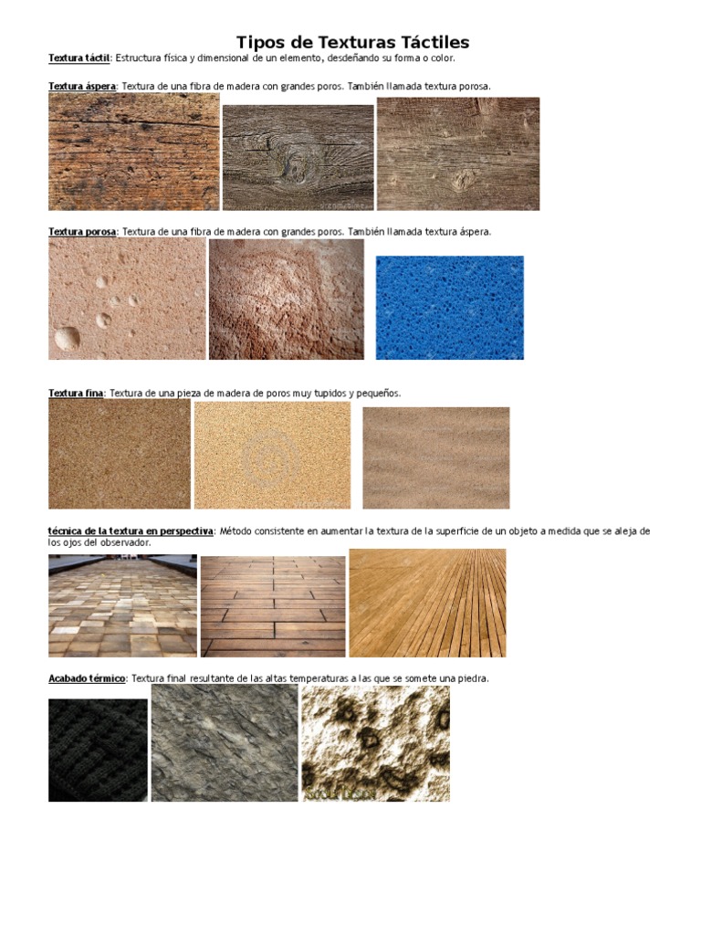 Tipos de Texturas Táctiles | PDF