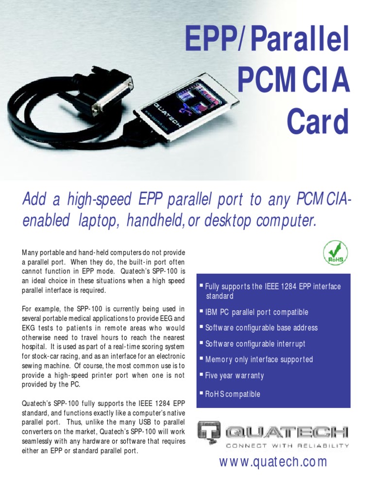 EPP/Parallel Pcmcia Card | PDF